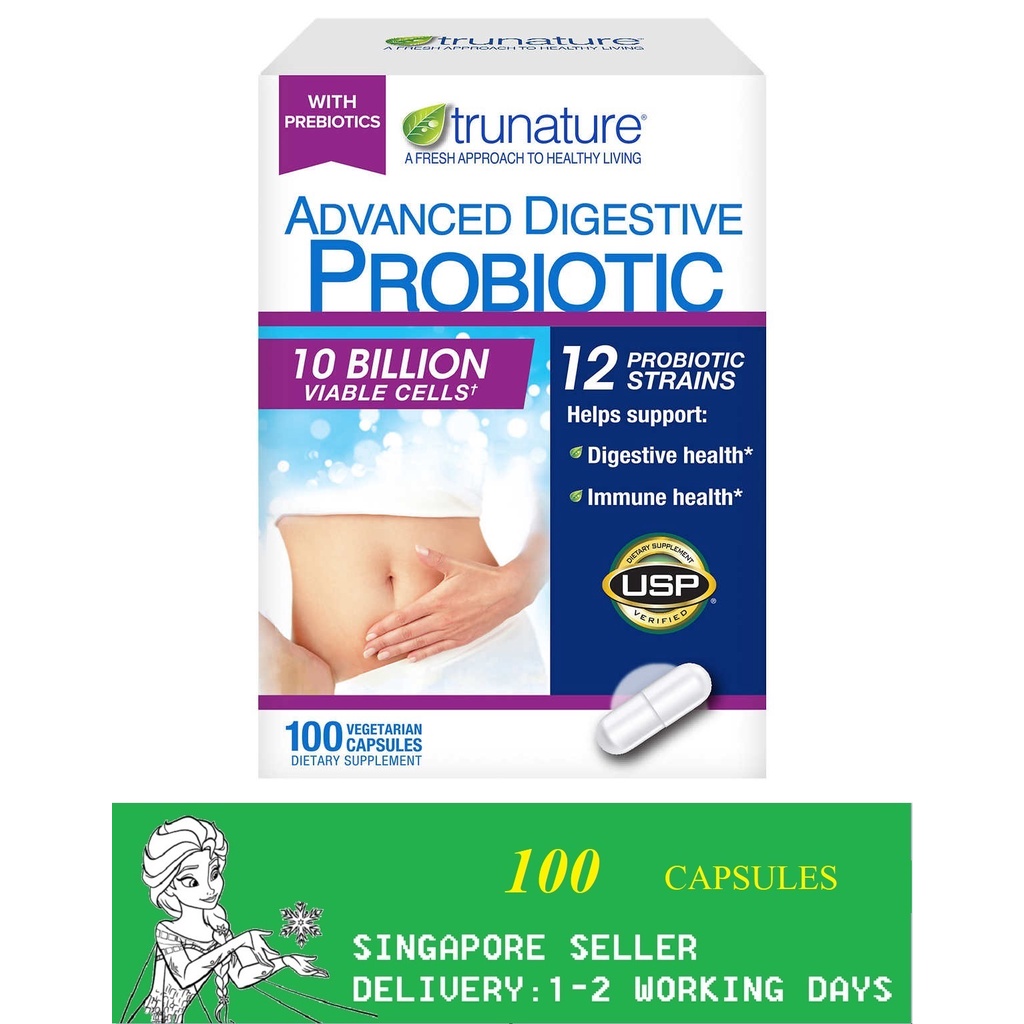 trunature Advanced Digestive Probiotic, 100 Capsules(Exp:12/2026 ...