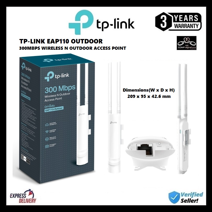 TP-LINK EAP110 OUTDOOR 300MBPS WIRELESS N OUTDOOR ACCESS POINT | Shopee ...