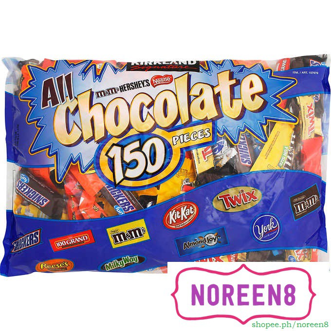 Kirkland All Chocolate 150 pieces (Snickers, M&M's, Twix, Milky Way ...