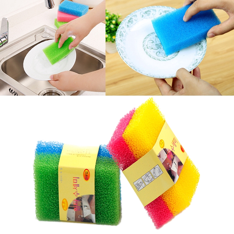 Dishes Sponge Nano Sponge Multi-colored Sponge Kitchen Cleaning Tool ...