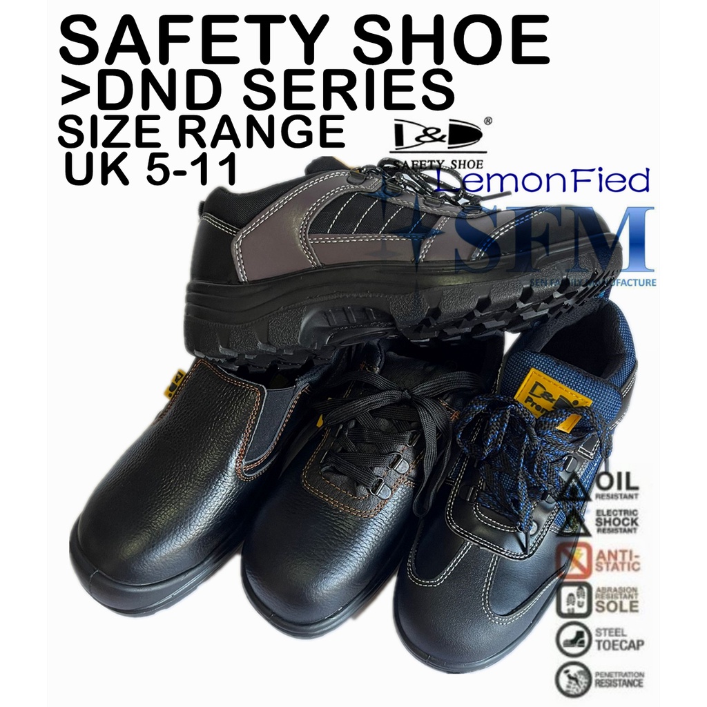 DND Safety Shoe 1828 1818 7818 8818 Size 5- 11 Kitchen Black Steel Toe ...