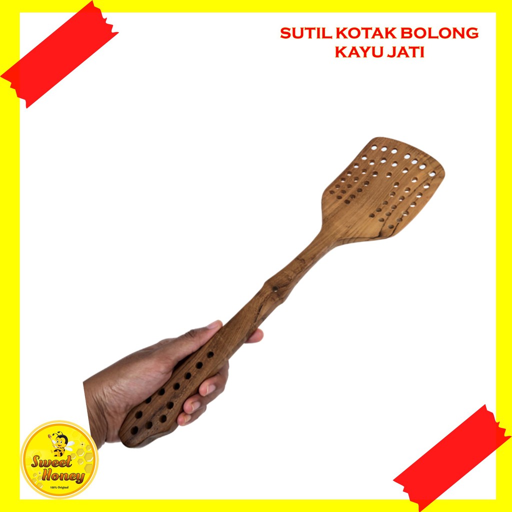 KAYU Spatula Teak Wood Perforated Box | Shopee Singapore