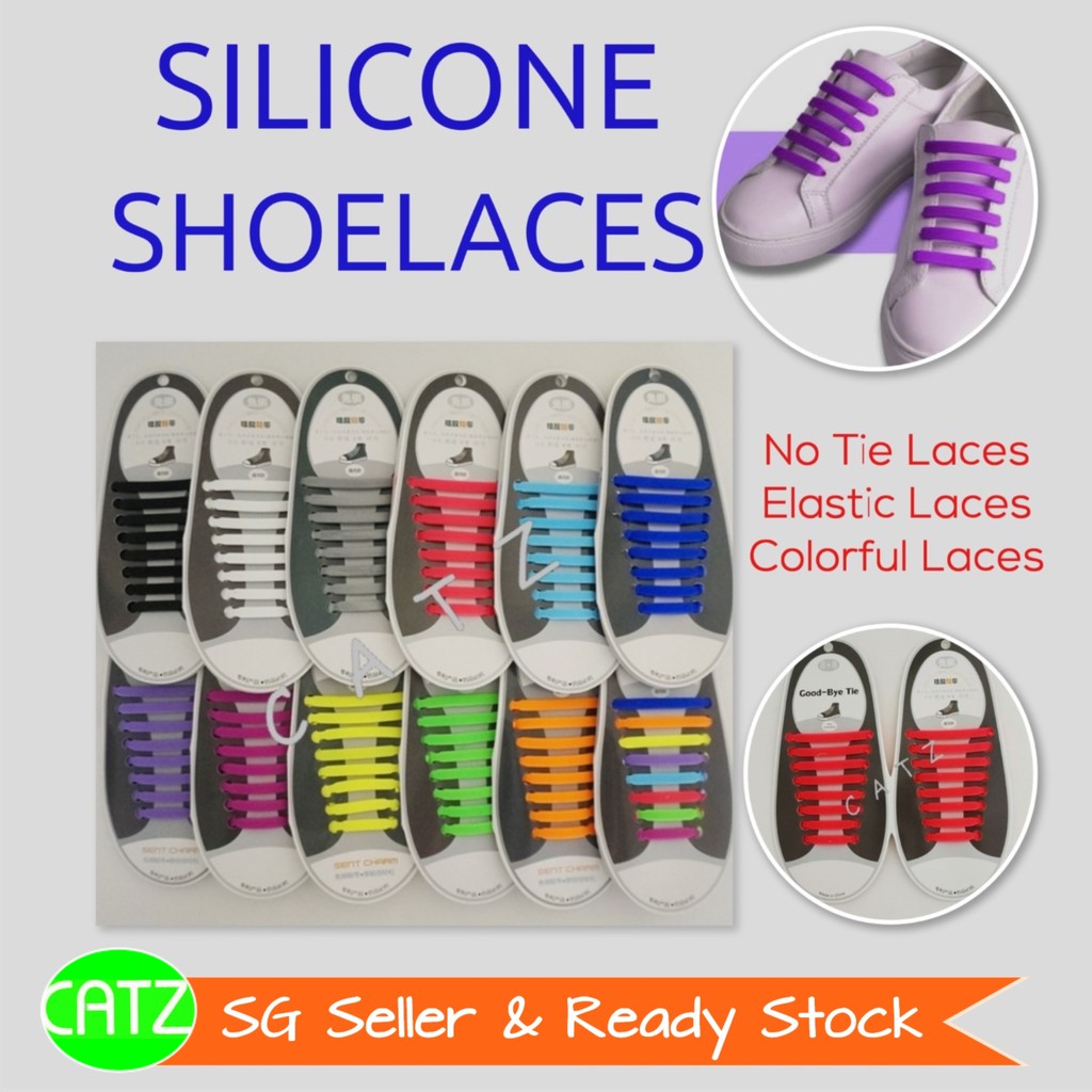[SG Seller] Shoelace Silicone Shoe Laces No Tie Shoelaces | Shopee ...