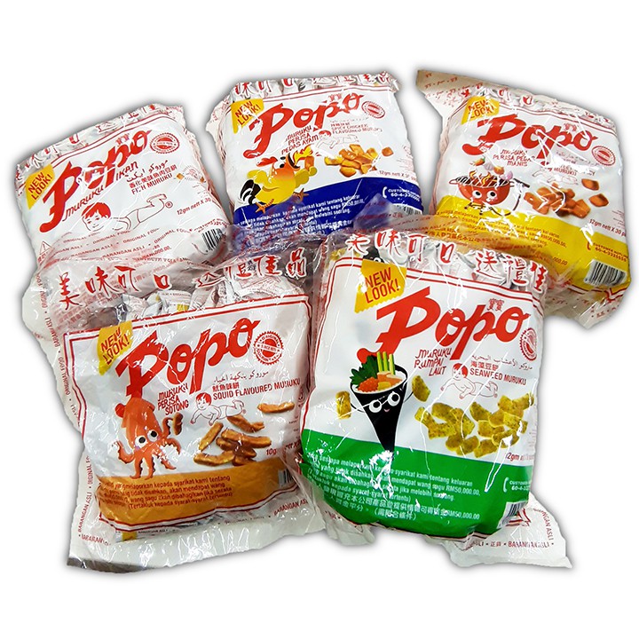 Popo Muruku - Fish/Sea Rumpai/Spicy Chicken/Sweet Spicy/Sotong (12g x ...