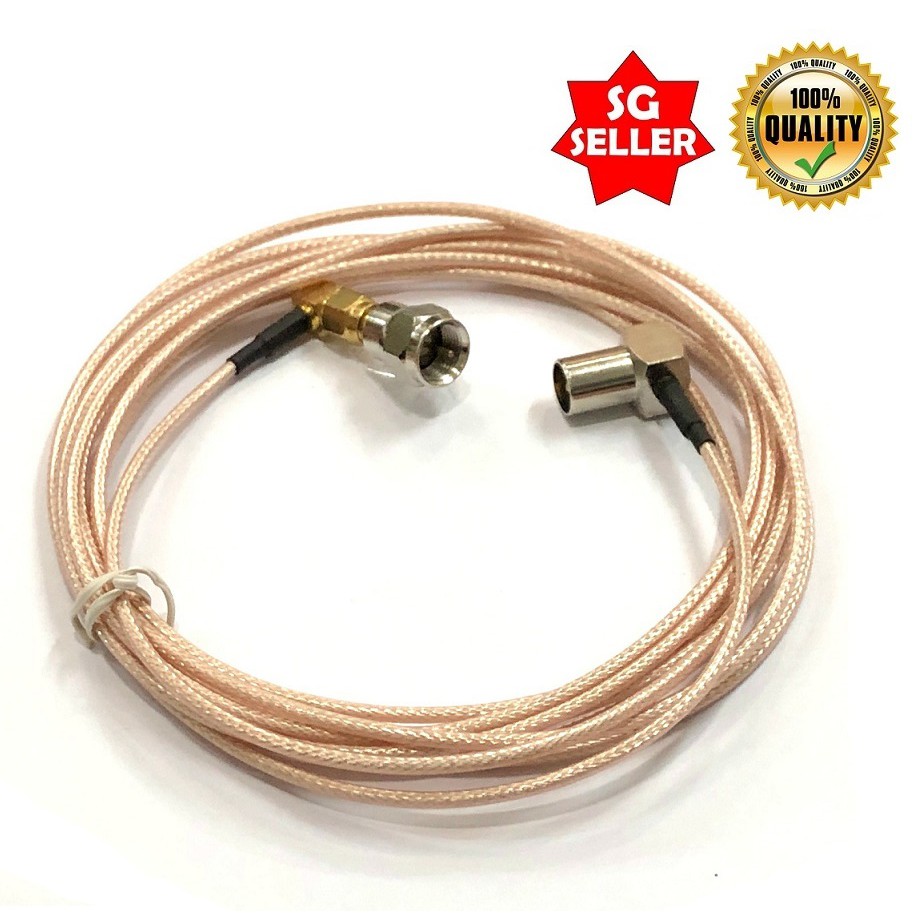 TV RF Antenna Cable Coaxial F Connector Male Plug to RF Male Plug RG59 ...