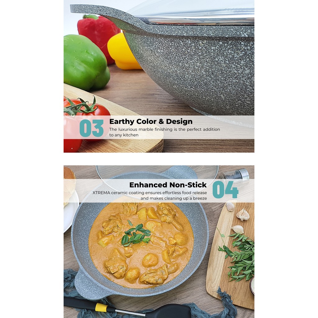 NEOFLAM Pote 36cm Wokpan │ Non-Stick Xtrema Ceramic Coating | Shopee Singapore