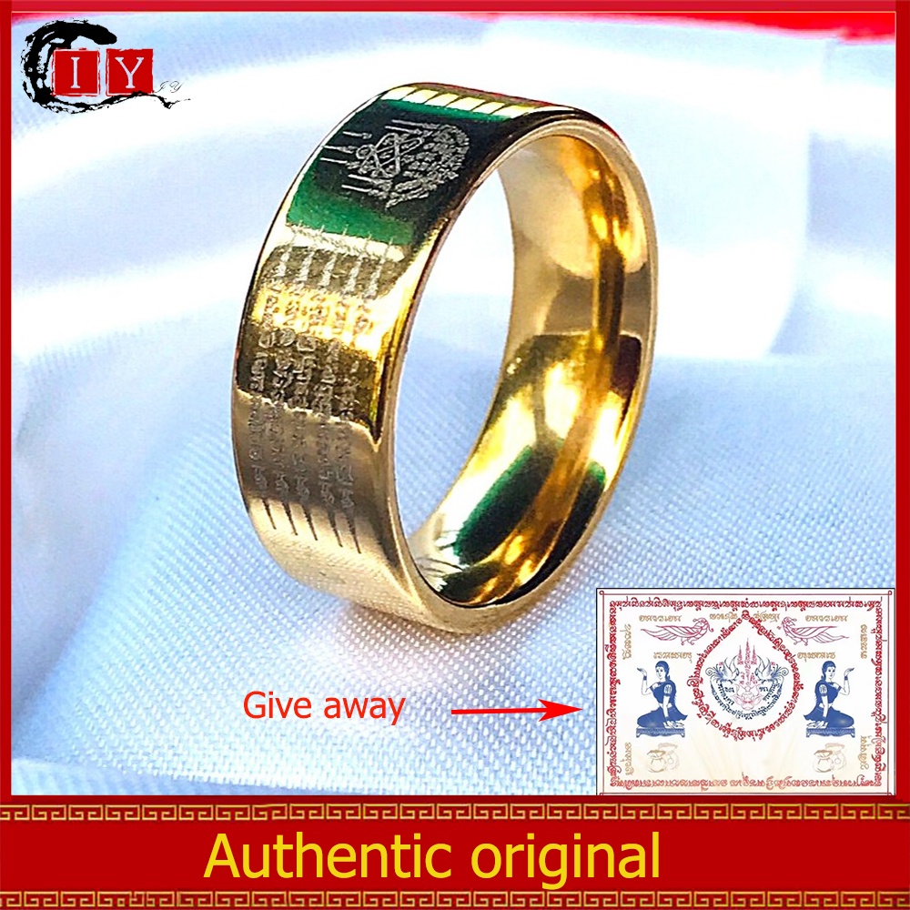 IY-Five Rows Of Talisman Rings Gold Plated Stainless Steel Men'S And ...