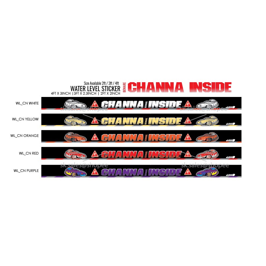 STICKER WATER LEVEL AQUARIUM CHANNA FISH | Shopee Singapore