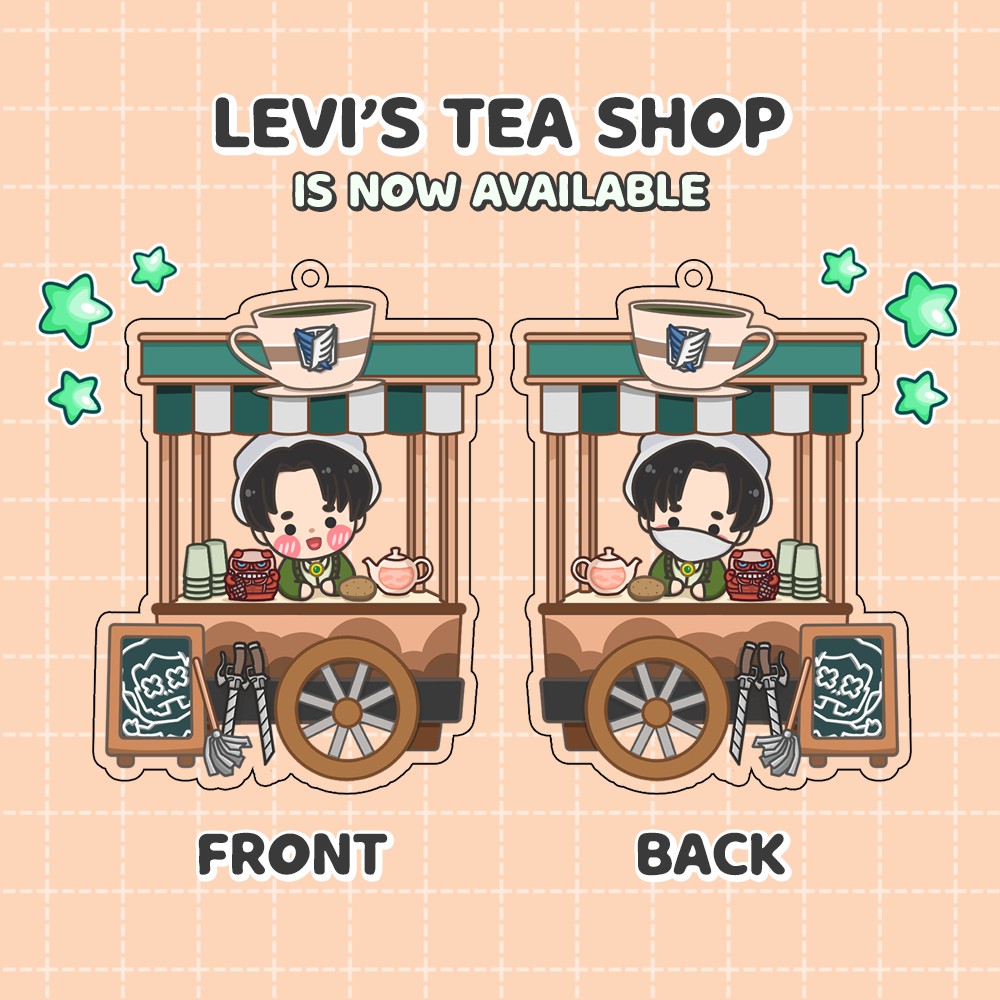 GANTUNGAN Levi's Tea Shop Acrylic Keychain Keychain - Attack on Titan ...