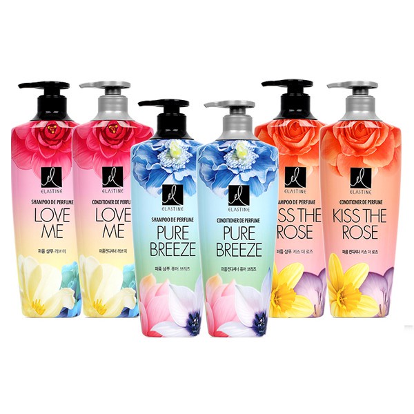 ELASTINE Shampoo & Conditioner De Perfume 600ml (Pure Breeze/Love Me ...