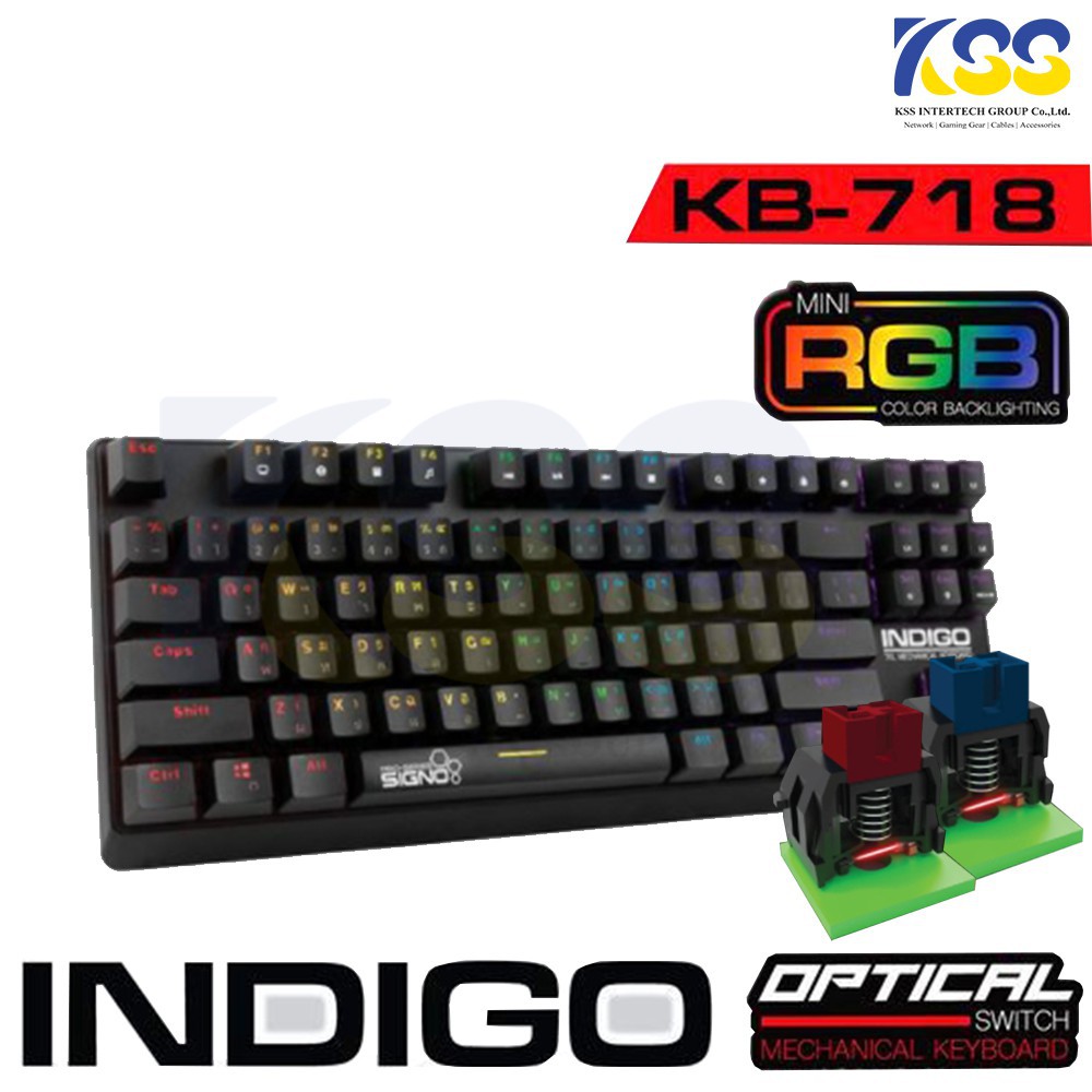 Send Sure SIGNO E-Sport KB-718 TKL Mini RGB Mechanical Gaming Keyboard Optical With 2 Buttons ...