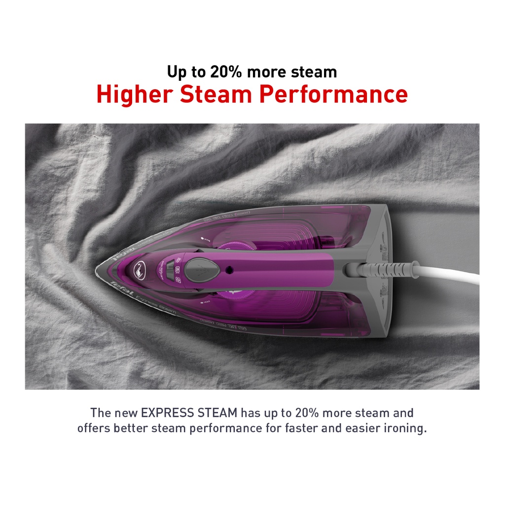 Tefal Express Steam Iron (Powergliss Ceramic Soleplate) 270ml 2600W ...