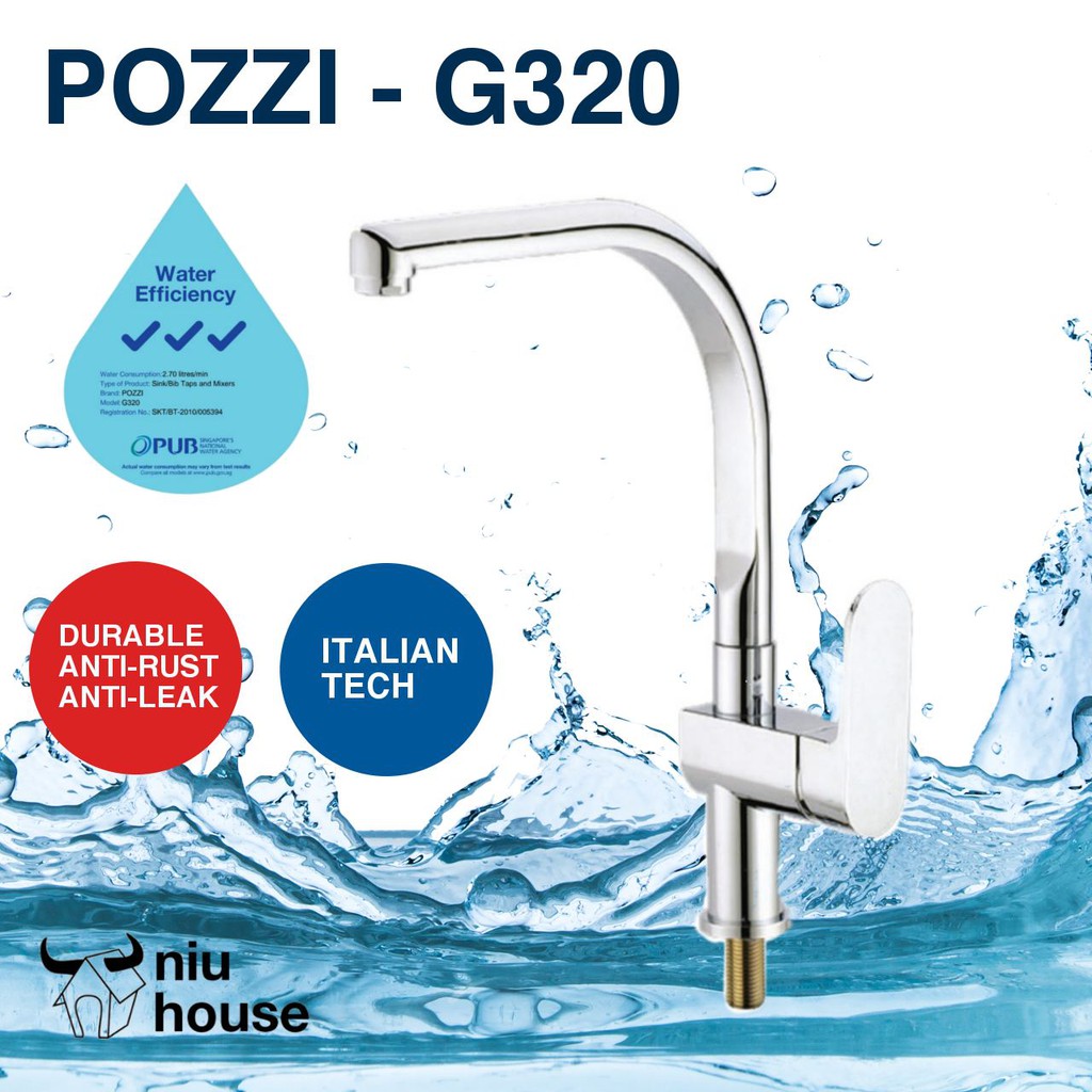 Pozzi Brand Kitchen G320 Cold Water tap | Shopee Singapore