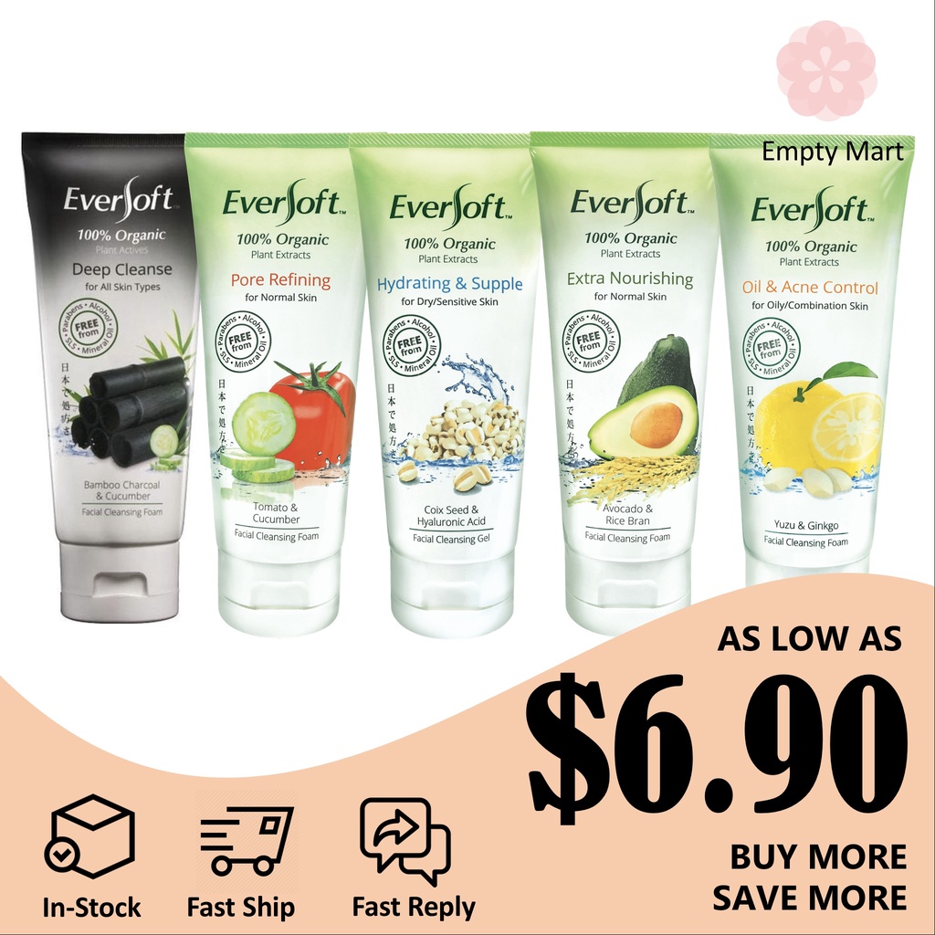 Eversoft 100% Organic Facial Cleansing Foam | Shopee Singapore