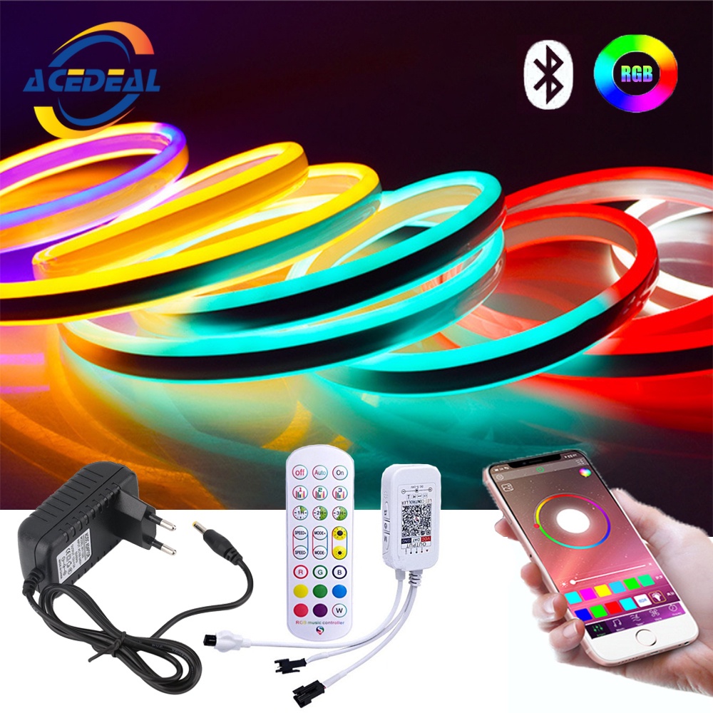 12V Dimmable Flexible Neon RGB Strip 1 To 5 Meter w/ Plug Eye Protect ...