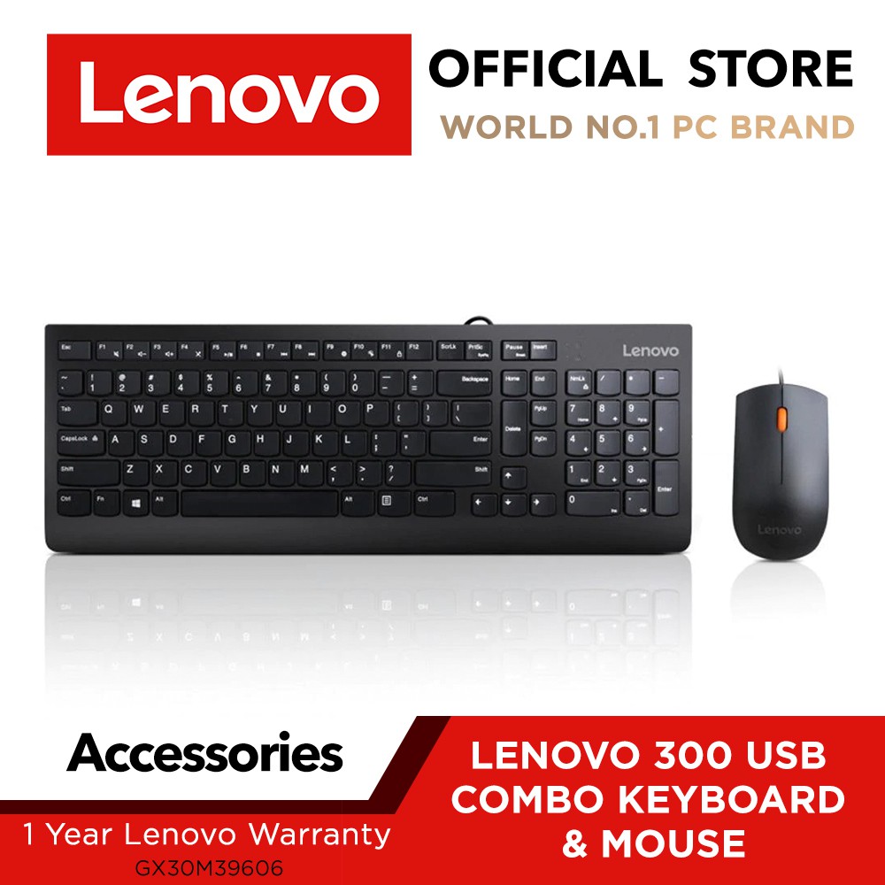 Lenovo 300 USB Combo Keyboard & Mouse | 1 Year Lenovo Warranty | Shopee ...