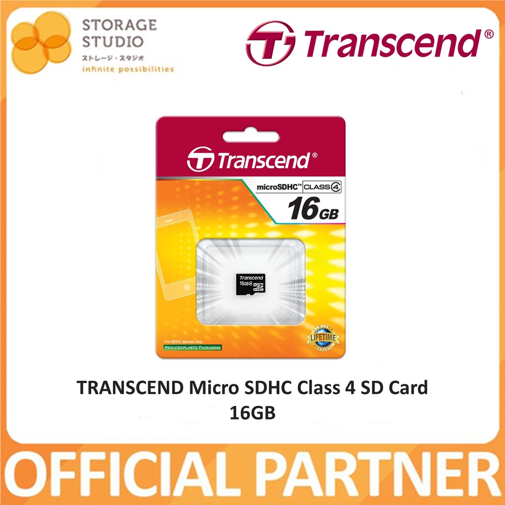 TRANSCEND MicroSDHC Class 4 SD Card, 16GB. Singapore Local 1 Year ...