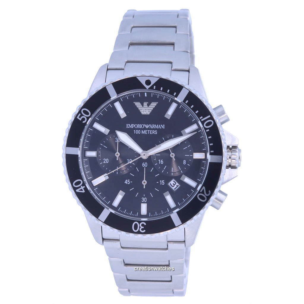 Emporio Armani Herren Chronograph Stainless Steel Quartz AR11360 100M ...