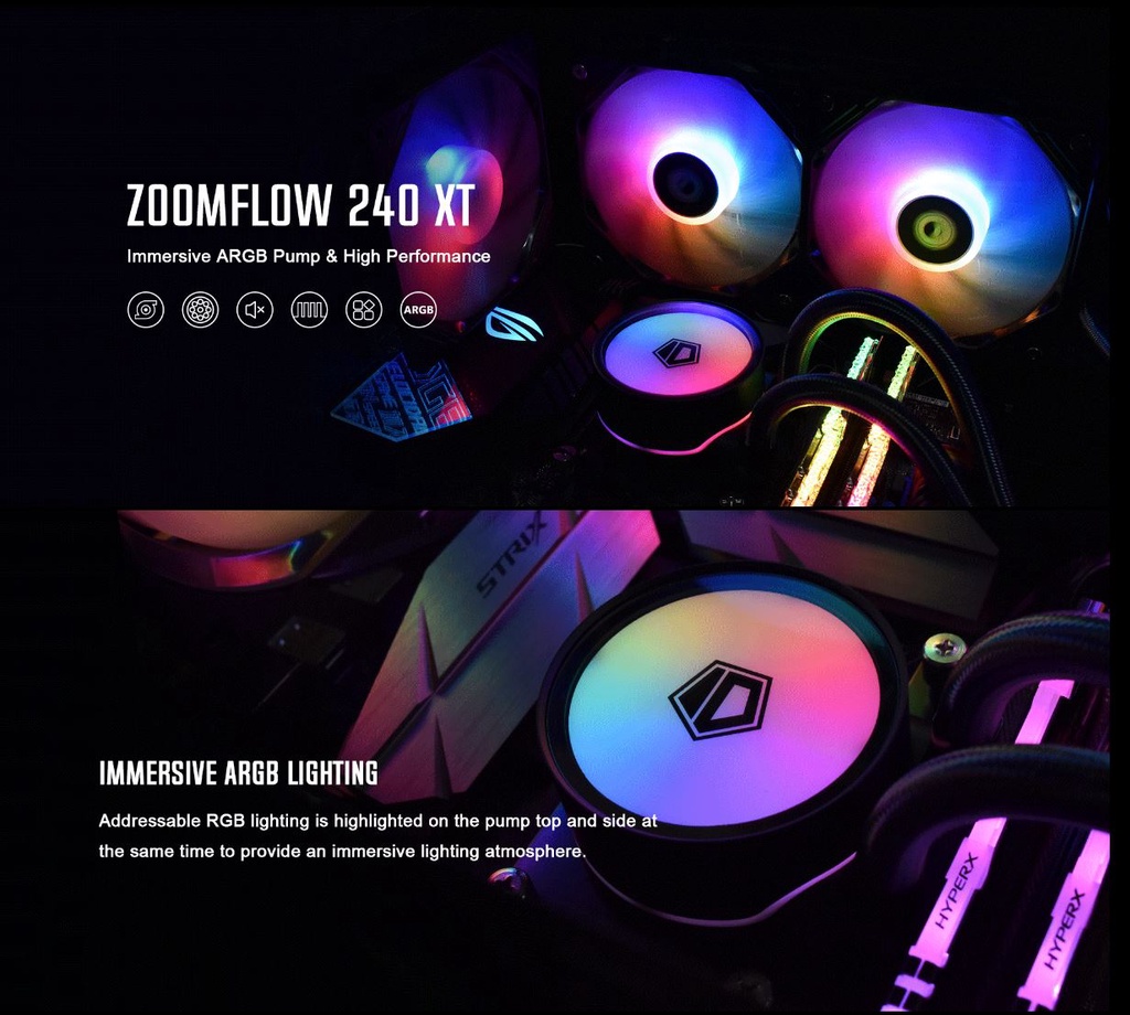 ID-COOLING ZOOMFLOW 240XT/360XT WHITE/BLACK ARGB AIO CPU COOLER (3 Years Warranty By Tech ...