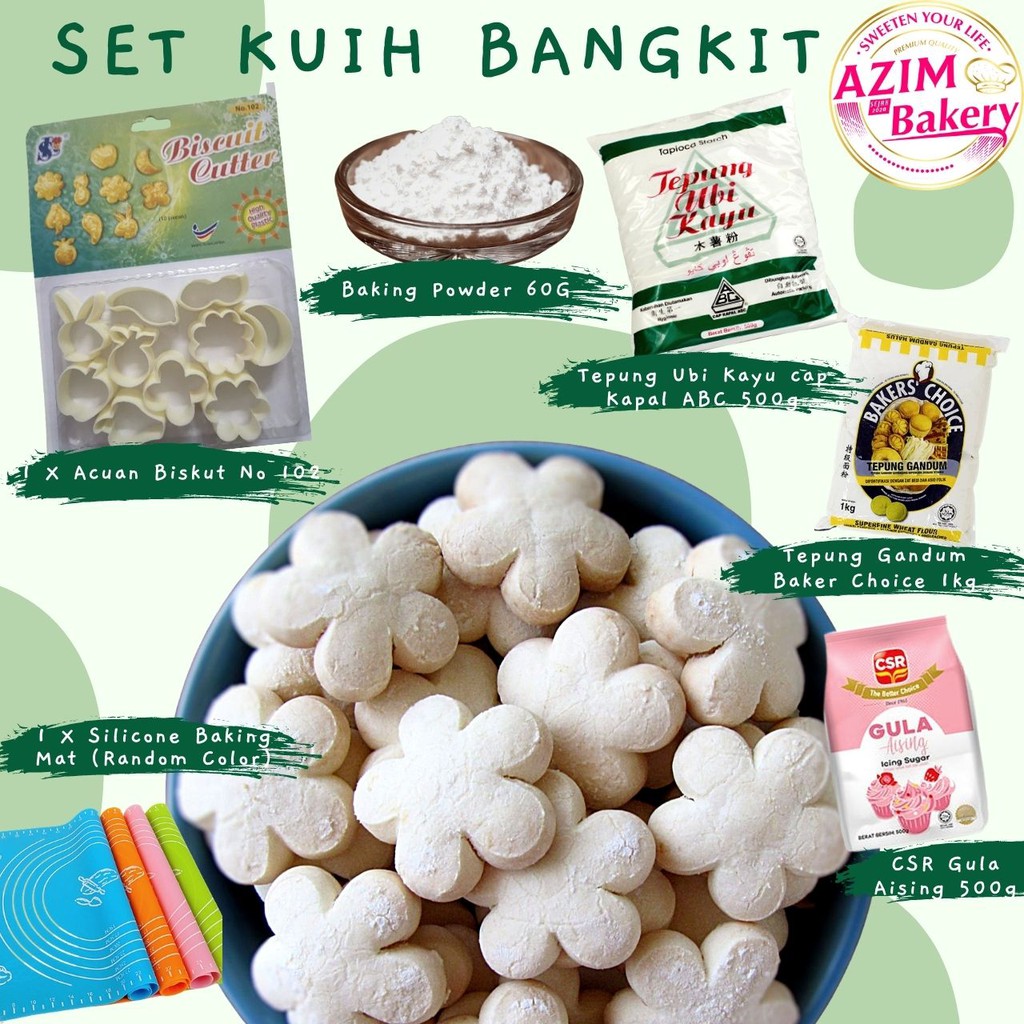 Set Raya Biscuits Kuih Bangkit Coconut | Tapioca Starch | Bangkit Raya ...