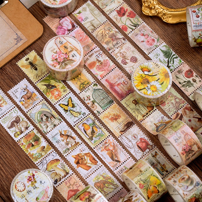 Fantastic Forest Series Vintage Stamp Washi Tape Diy Diary Label ...