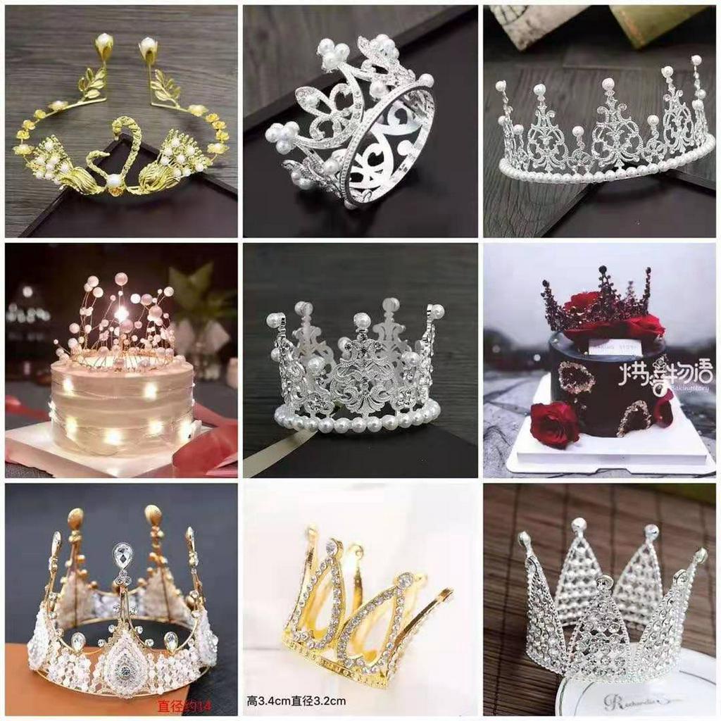 Pearl Crown Headdress Crown Cake Decoration Birthday Crown Top Hat ...