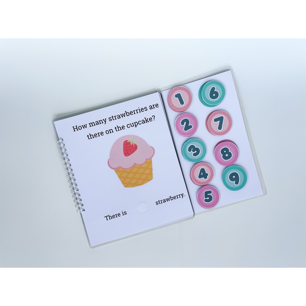 Children Reusable Activity Book | Strawberry Cupcakes | Count - Math ...