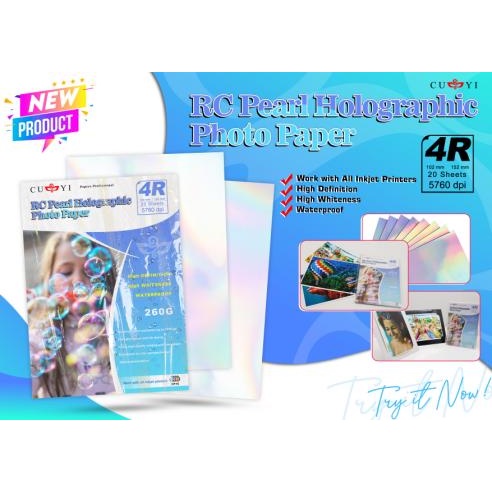 RC Pearl Holographic Photo Paper 4R 260g (20 Sheets) | Shopee Singapore