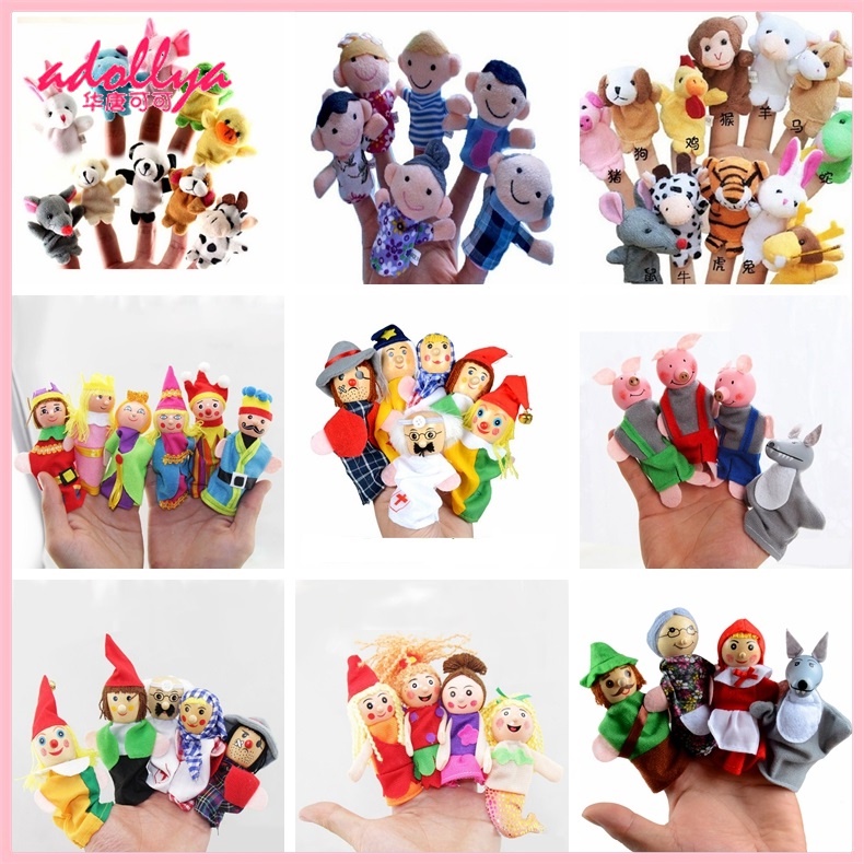 Finger Puppets Baby Mini Animals Educational Hand Cartoon Animal Plush ...