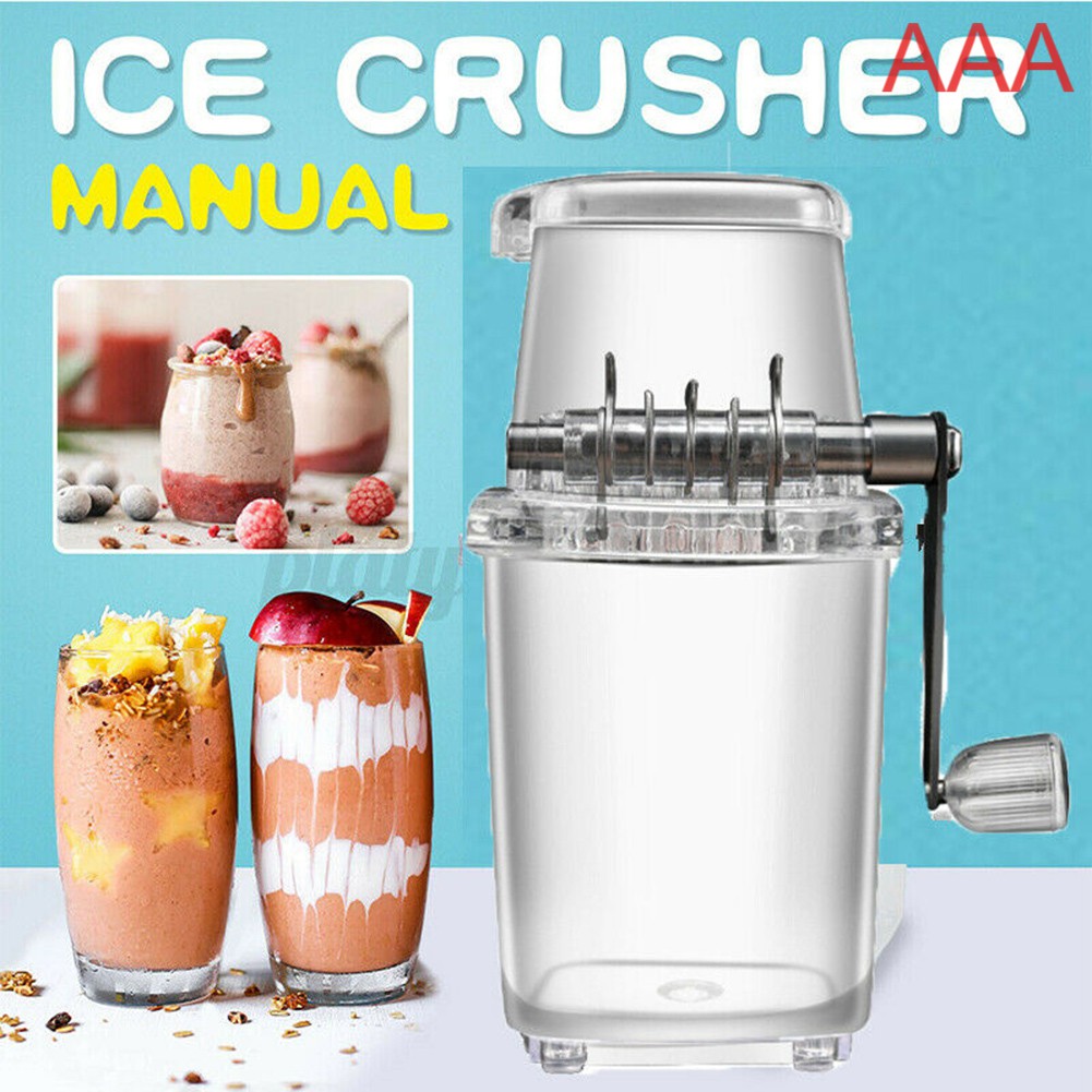 Portable Manual Ice Crusher Shaver Shredding Machine Hand Snow Cone ...