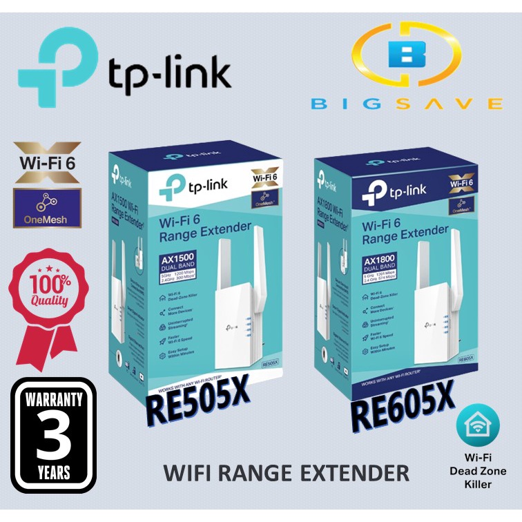 TP-LINK RE505X AX1500 WIFI RANGE EXTENDER / RE605X AX1800 WIFI RANGE ...