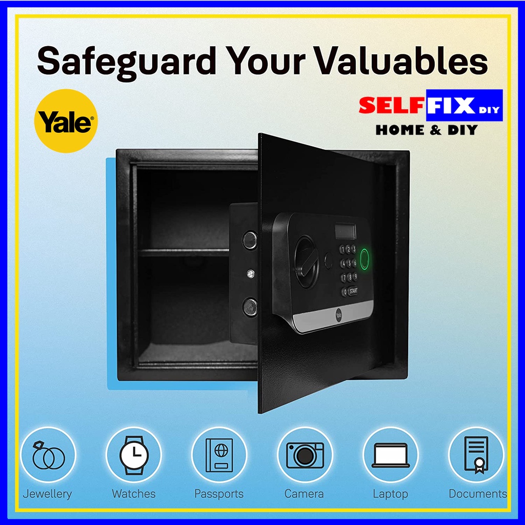 Yale Stellar 300/DB2 Biometric Safe Locker with Keypad - Large (1-Year ...
