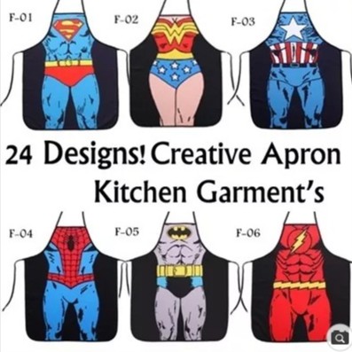 Superman Batman Iron Man Spiderman Sexy Novelty Apron Marvel Avenger ...