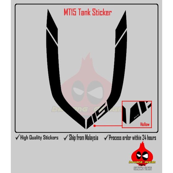 YAMAHA MT15 Tank Decals | Shopee Singapore