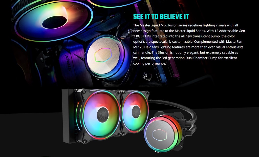 Cooler Master MasterLiquid ML240/ML360 Illusion AIO CPU Liquid Cooler ...