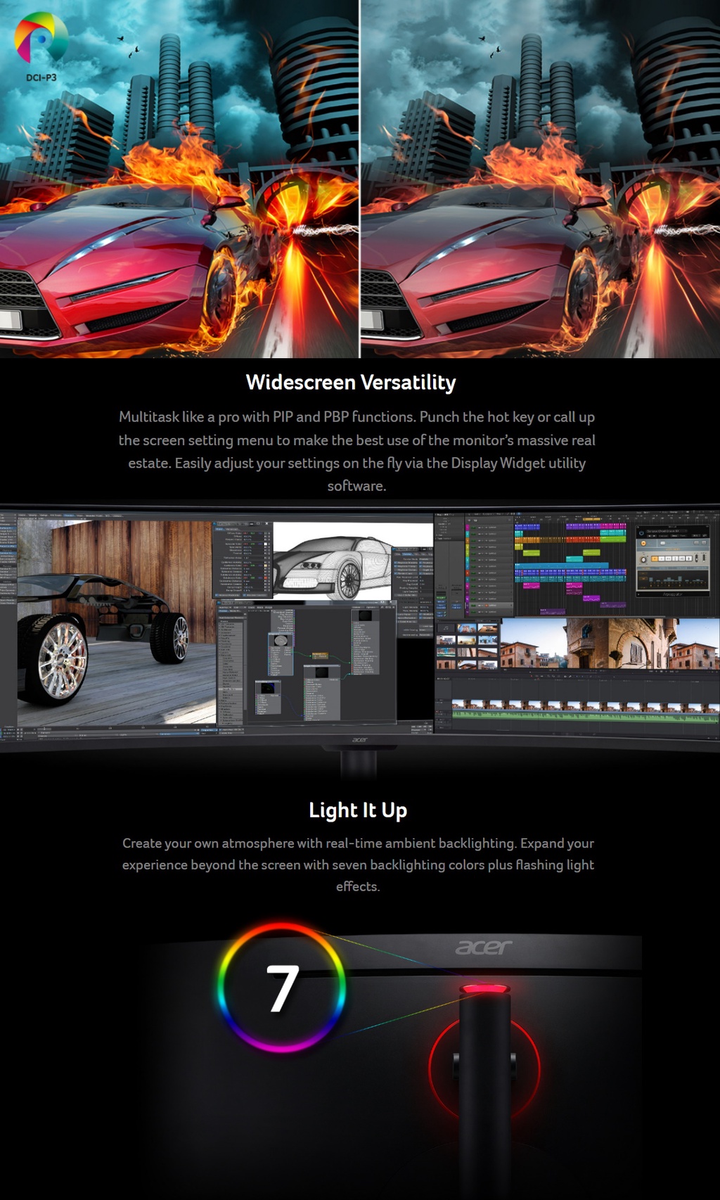 [New][144HZ Refresh Rate] Acer EI491CR S 49-inch DFHD Curved Display ...