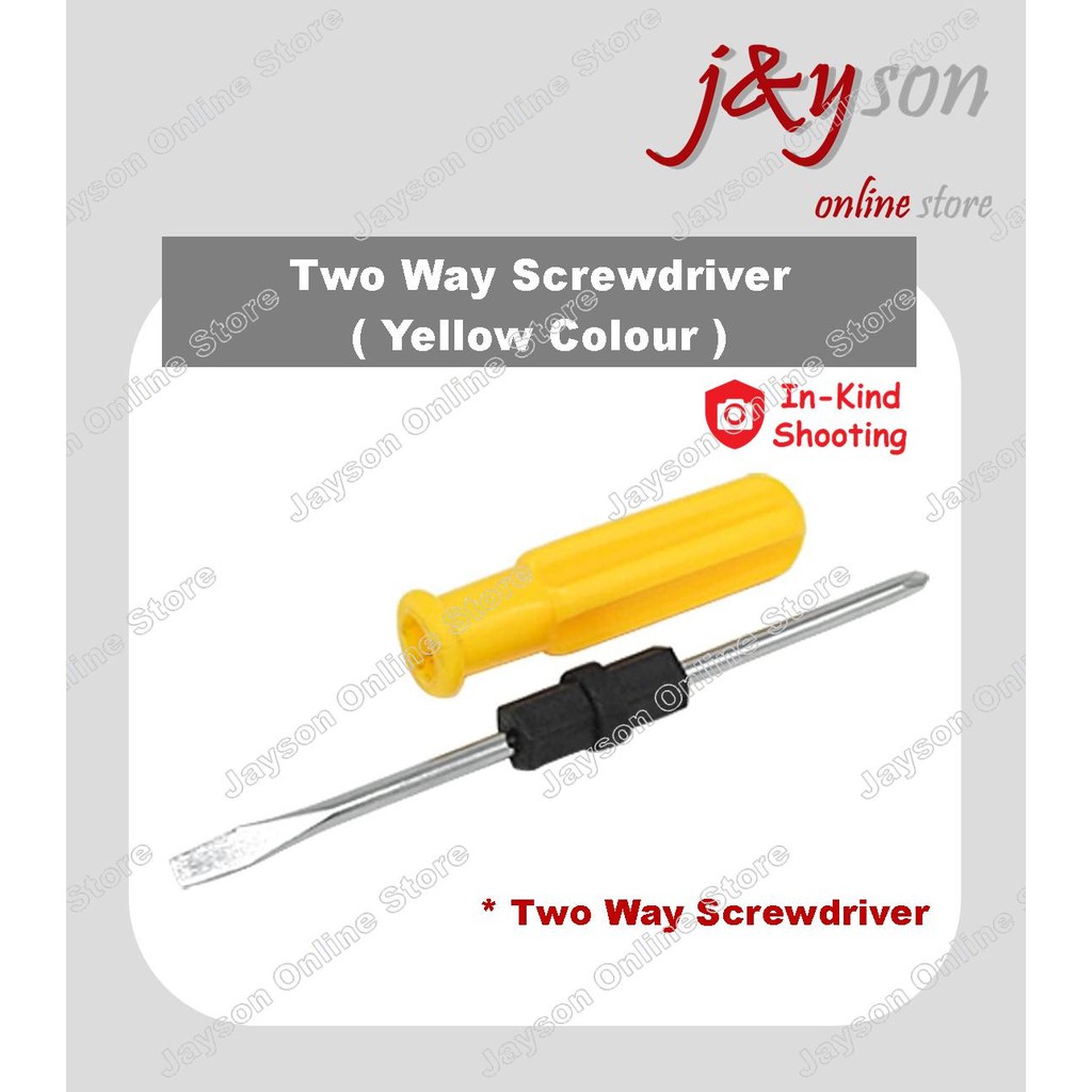 Two Way Reversible Slotted & Philips Screwdriver ( Yellow Handle ...