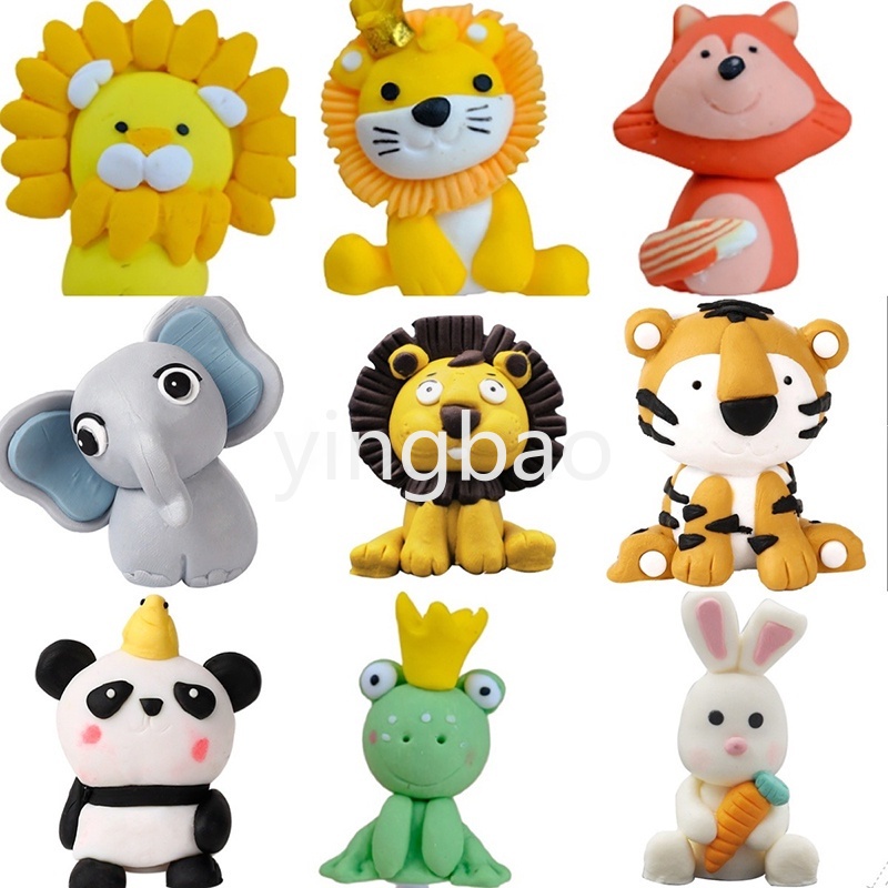 Jungle Safari Animal Theme Cake Topper Cake Decoration DIY Dessert Kids ...