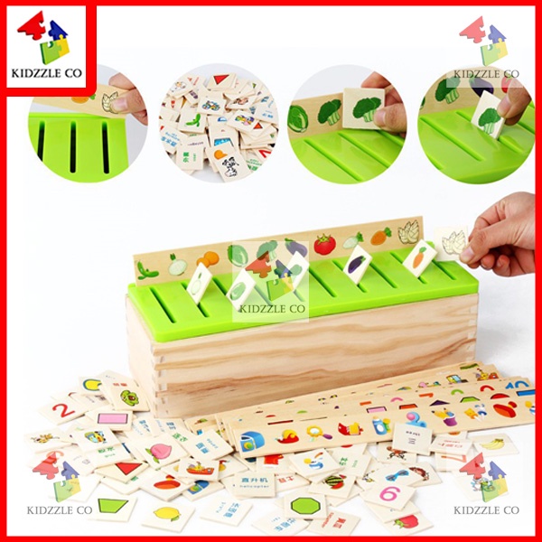 Multi Language Wooden Knowledge Classification Box Montessori Teaching ...