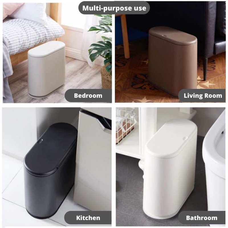 Nordic Waste Bin for Bathroom Kitchen Hand Press Bin | Shopee Singapore