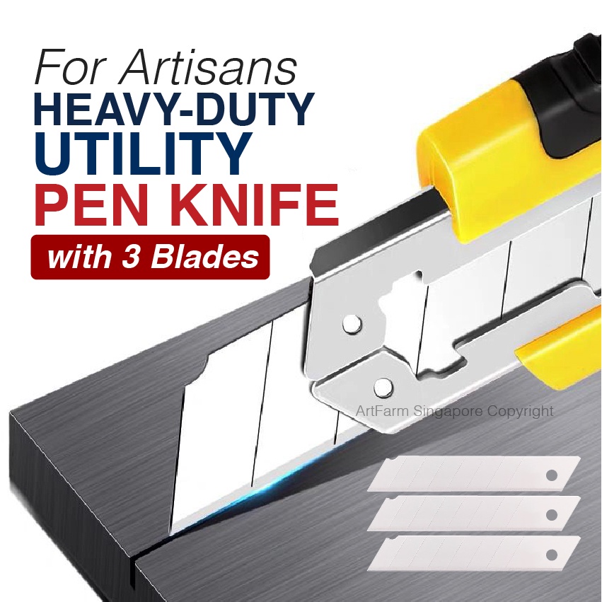 SG Heavy Duty Utility Pen Knife Box Cutter Knife with 3 Blades Set ...