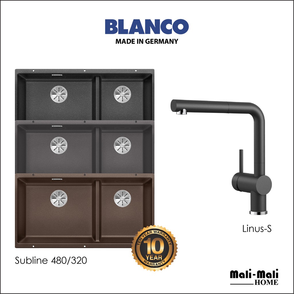 BLANCO NAYA 6 SILGRANIT SINK COMPLETE WITH WASTE + BLANCO LINUS-S MIXER ...