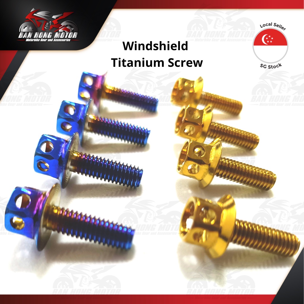 🇸🇬 Yamaha Aerox Xmax Nmax NVX ADV150 ADV160 Windshield Titanium Bolt ...