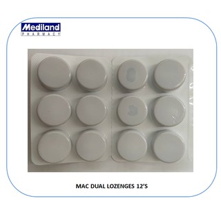 MAC DUAL ACTION LOZENGES X 1 BLISTER (12LOZENGES) EXP:02/2025 ...