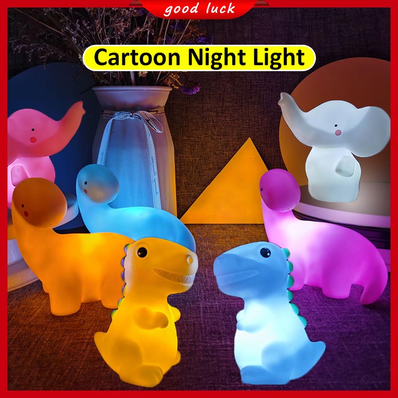 LED Cartoon Night Light Fairy lamp Mini Cute Elephant Dragon Night Lamp ...