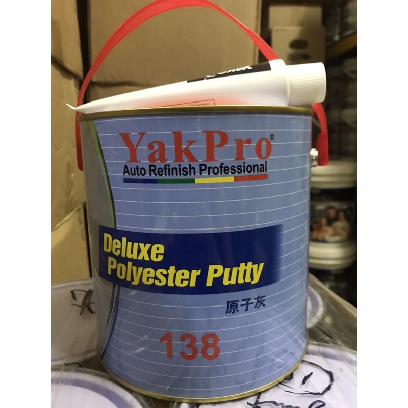 YAK PRO DELUXE POLYESTER PUTTY (BROWN/GREY) 4KG with HARDENER/SIMEN ...