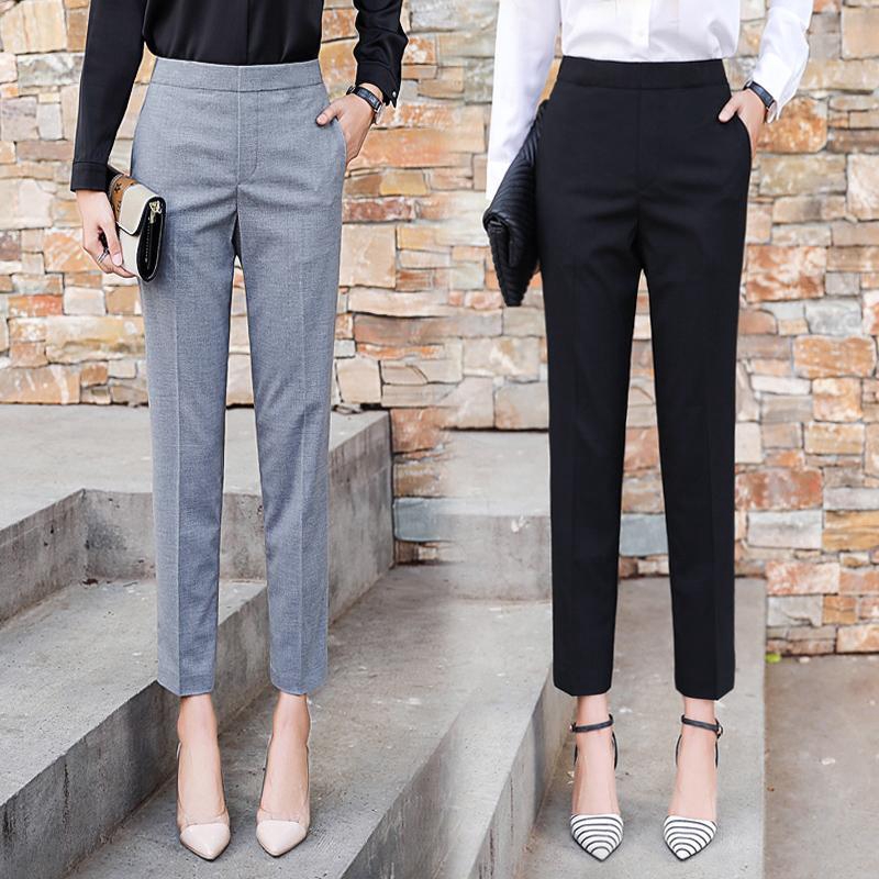 [ in stock]New style suit pants women's slim Capris professional smock ...