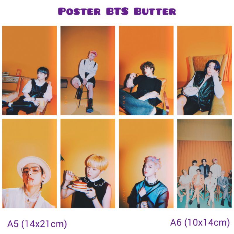(8Pcs) Bts Butter Poster A5 A6 | Shopee Singapore