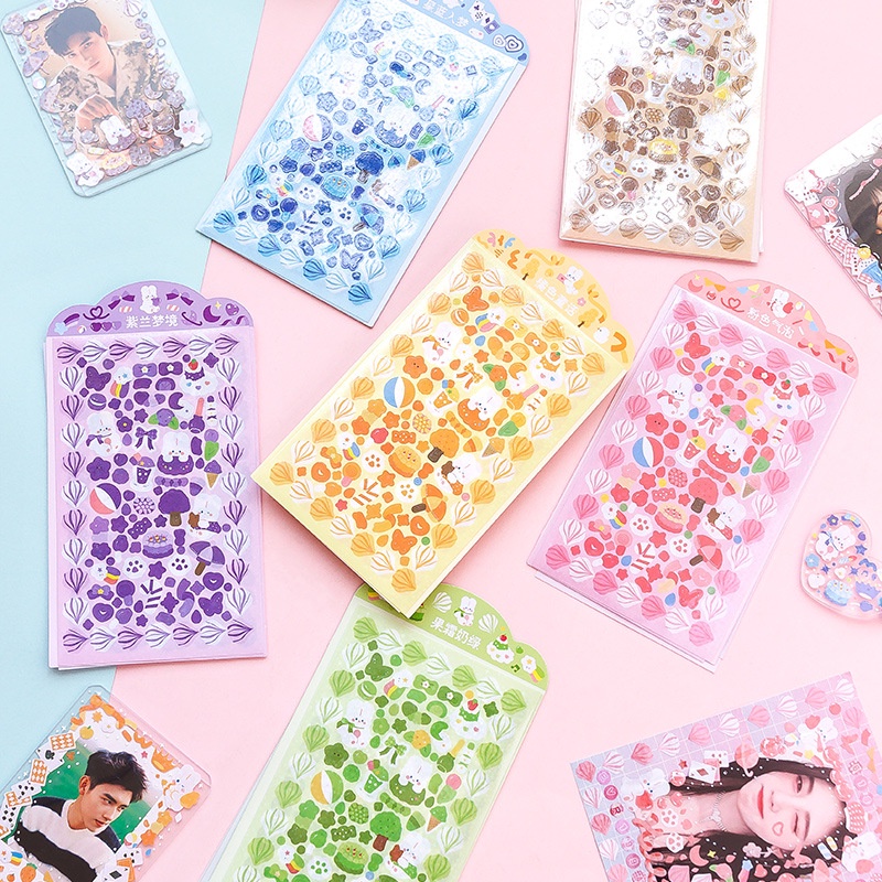 MOHAMM 4 Sheets Glitter Kawaii Decorative Sticker | Shopee Singapore