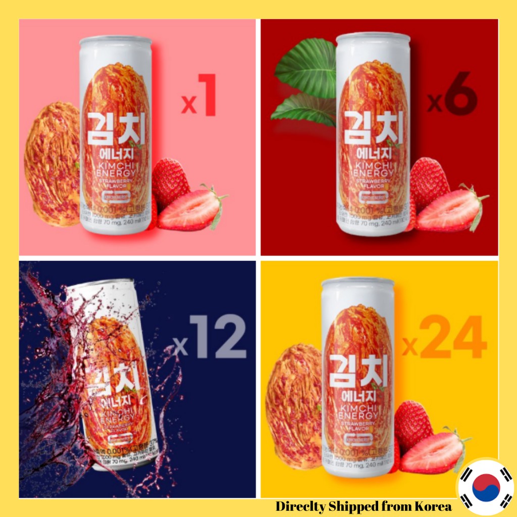 Kimchi Energy Drink Strawberry Flavor 240ml Can Limited Edition ...